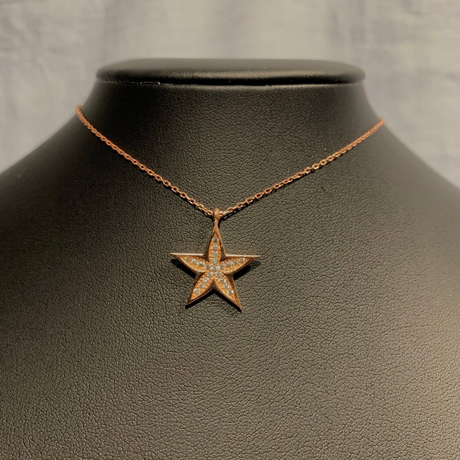 Star Necklace Star Necklace 925 Sterling Silver 14k Rose - Etsy