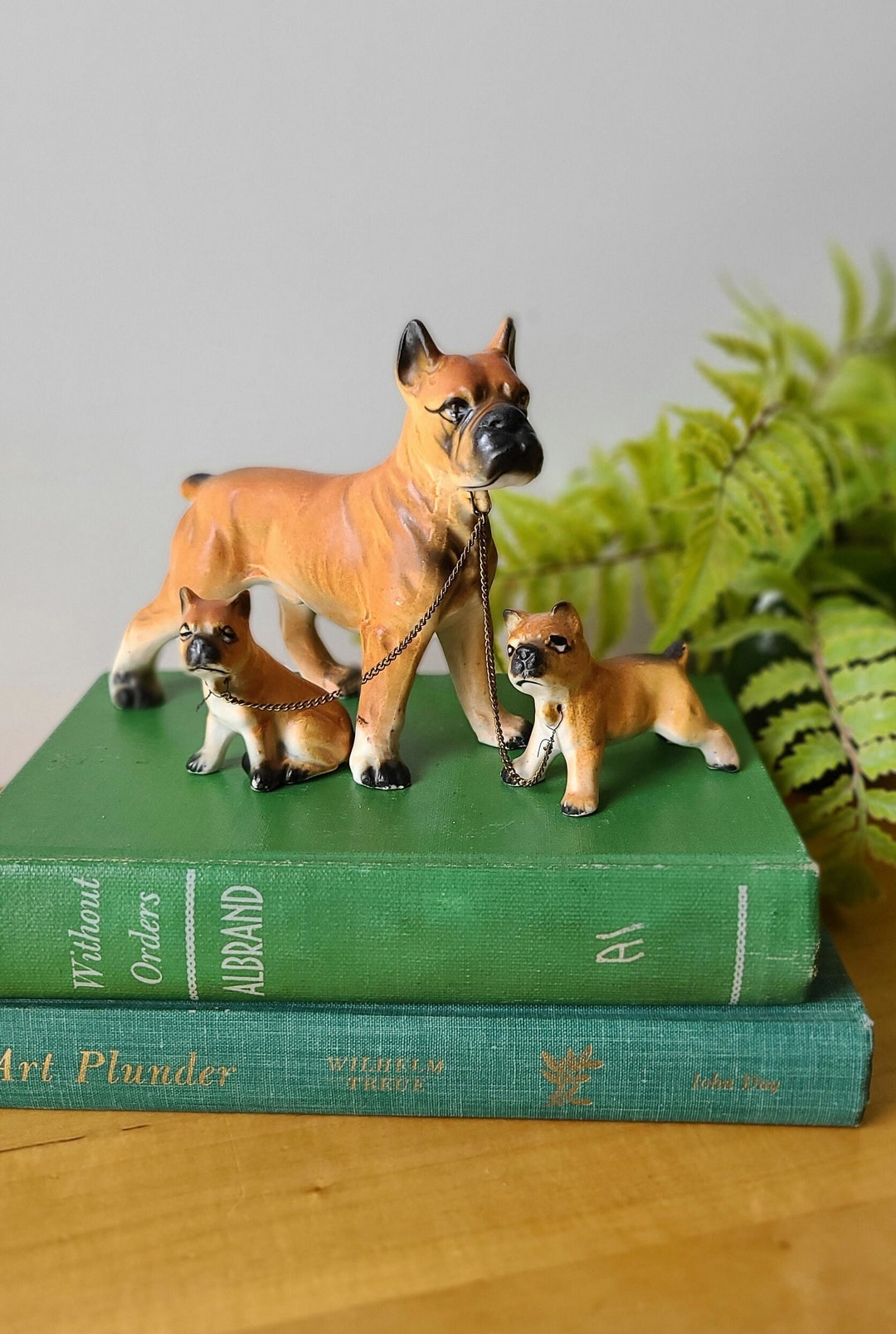 Vintage Porcelain Boxer With Puppies - Etsy