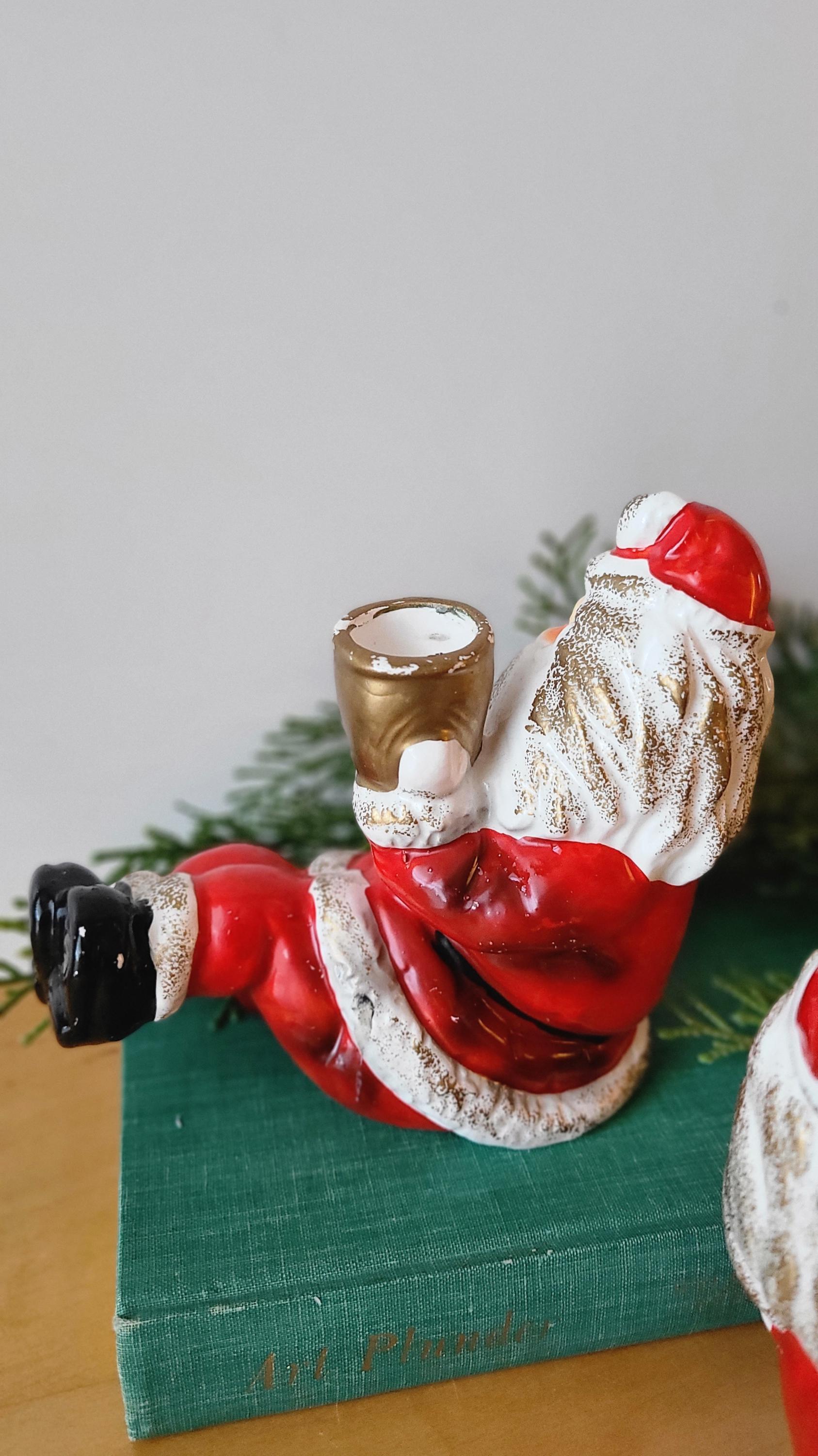 Vintage Santas Christmas Candlestick Holders Set of 2. Made in Japan ...