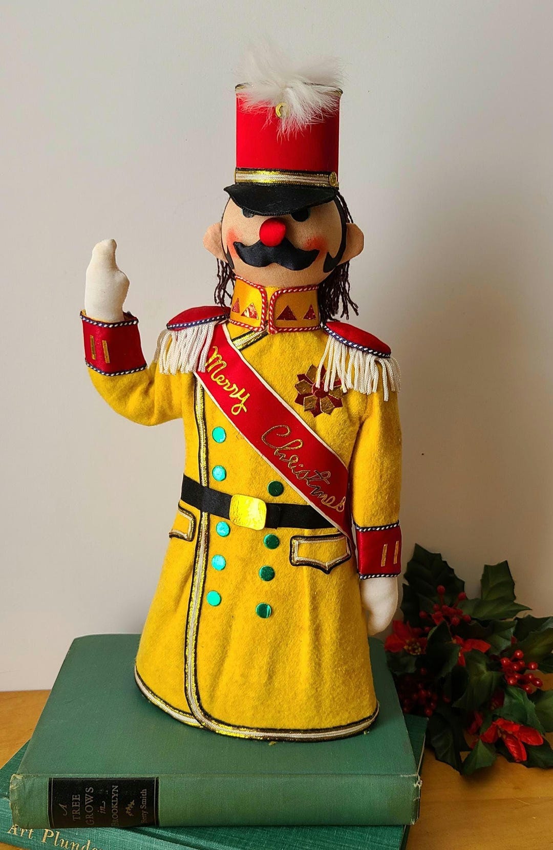 Vintage Merry Christmas Soldier Felt Character Possible Tree Topper ...