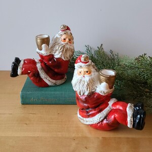 Vintage Santas Christmas Candlestick Holders Set of 2. Made in Japan ...