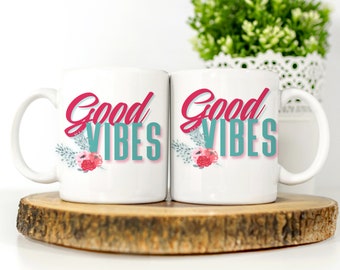 Good Vibes Rainbows Coffee Mug, Positive Gift, Gift for Friend ...