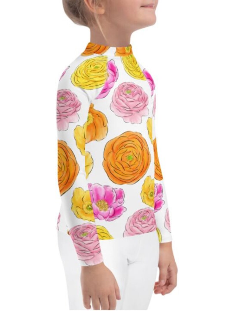 Kids Floral Rash Guard | Waterproof Swim Shirt Unisex | Sun Protective ...