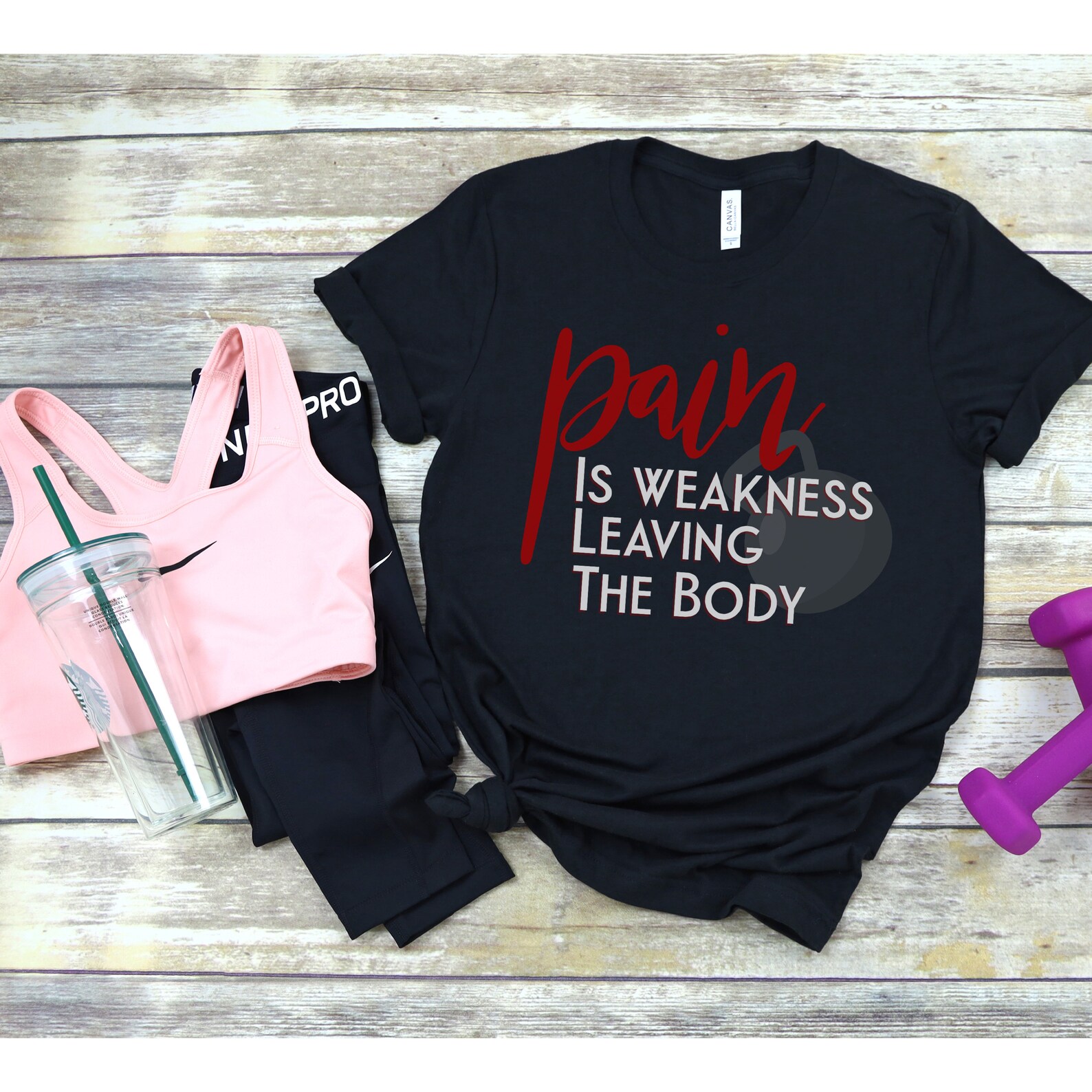Motivational Workout Shirt Inspirational Exercise Tee Pain - Etsy