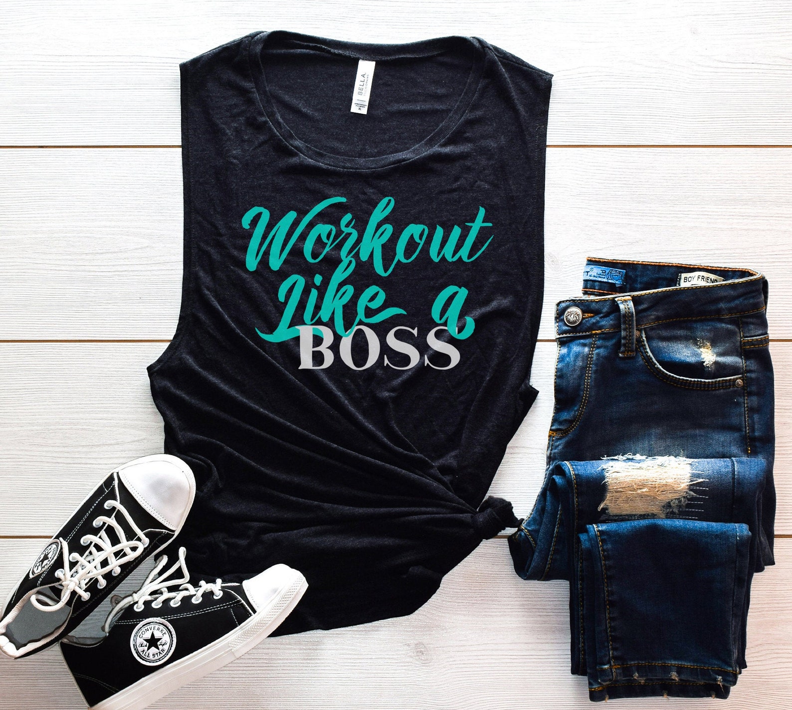 Workout Like a Boss Positive Workout Tank Motivational Core - Etsy