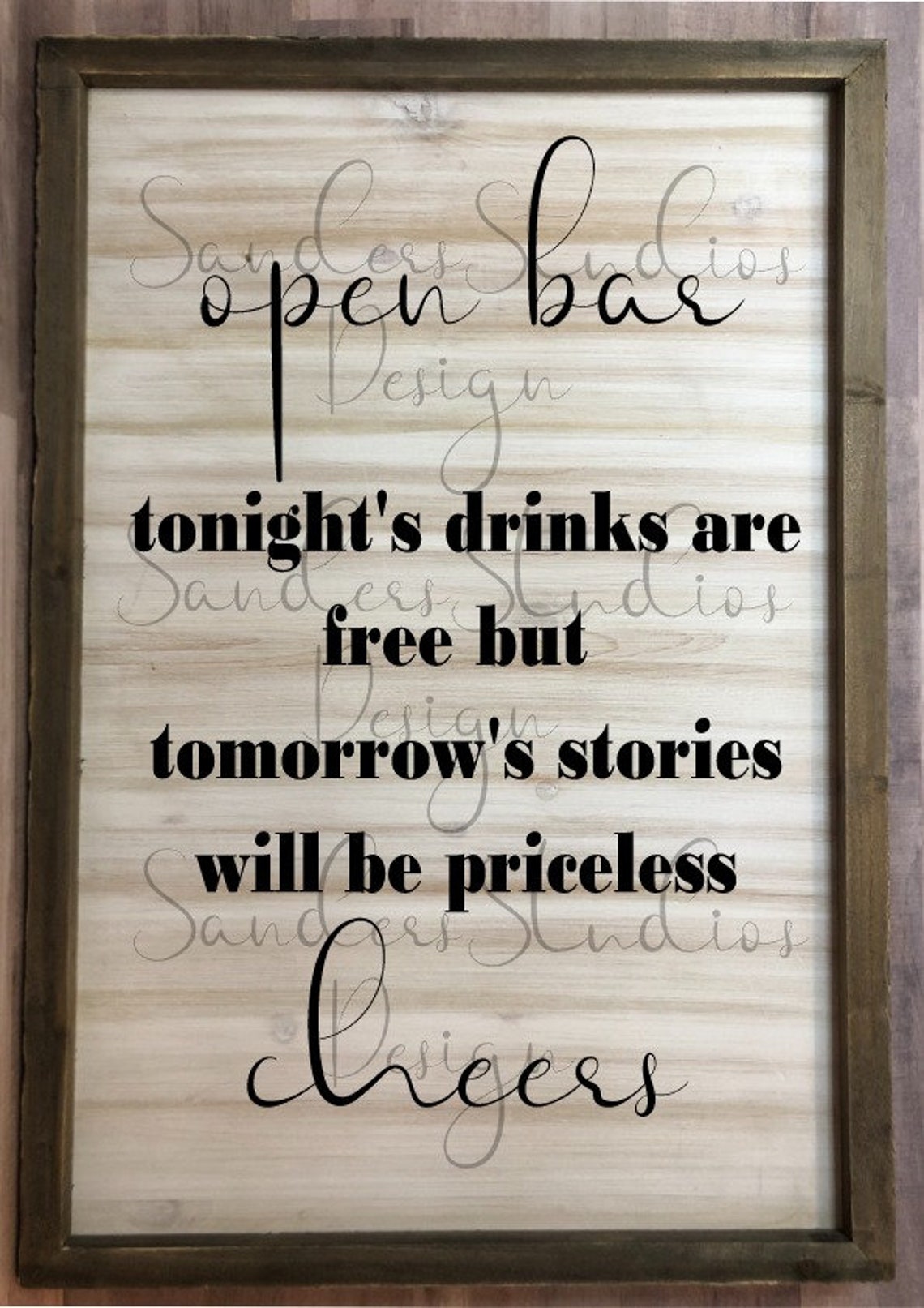 Open Bar Sign SVG File | Wedding or Party Sign for Bar Used With Cricut ...