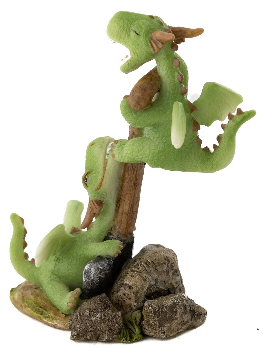 Mini Dragons Digging With Shovel Fairy Garden Mini Dragon - Etsy