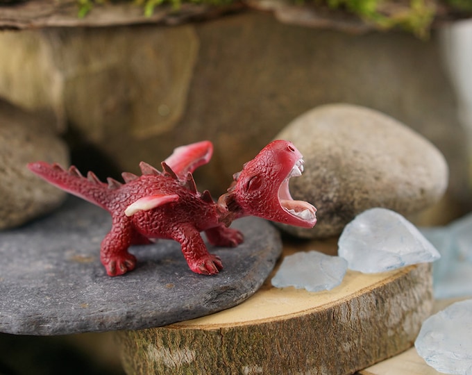 Mini Red Dragon Roaring, Fairy Garden, Miniature Dragon, Fairy Dragon ...