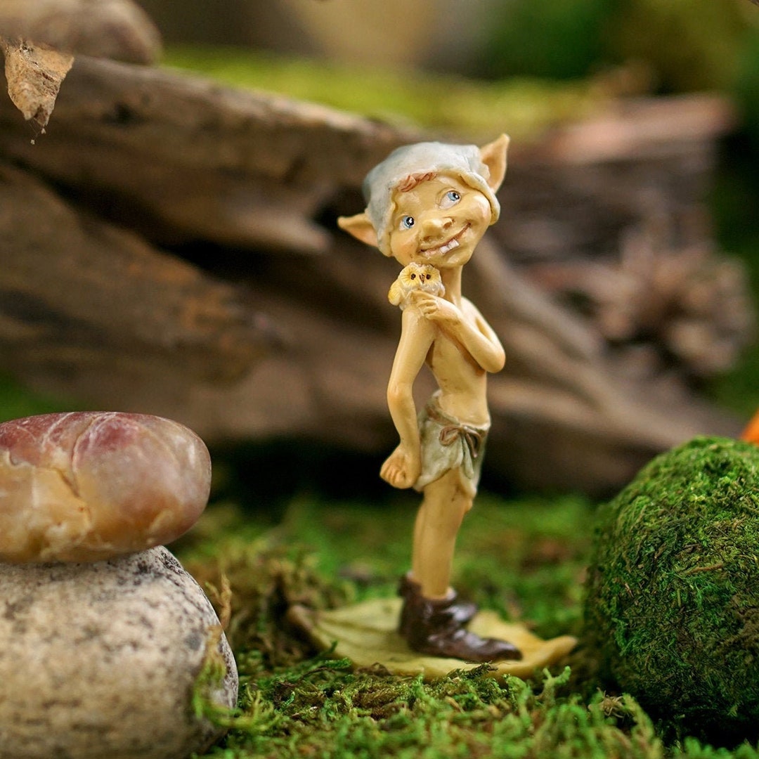 Garden Pixie With Owl Mini Pixie Miniature Pixie Fairy - Etsy