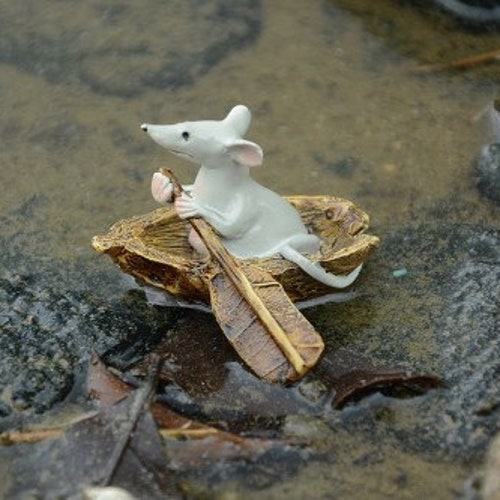 Mouse Rowing Boat Fairy Garden Mini Mouse Miniature Mouse | Etsy