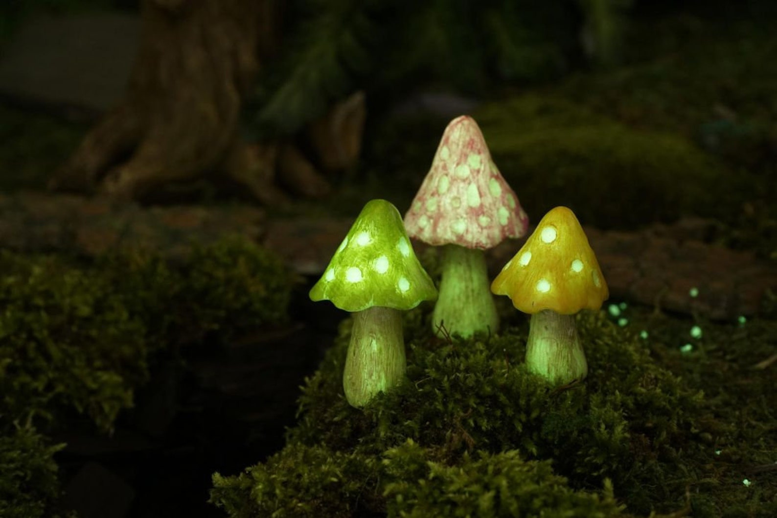 Glowing Mushrooms Fairy Garden Mushrooms Mini Mushrooms | Etsy