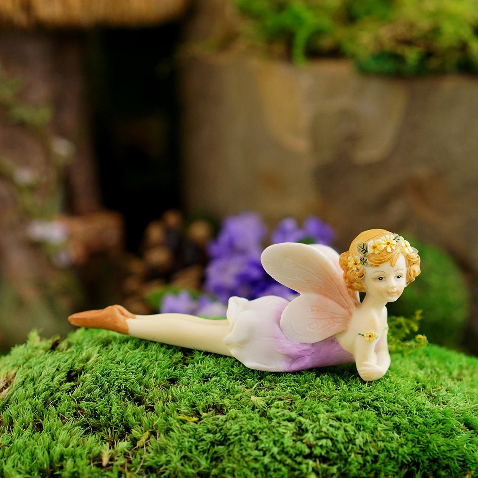 Resting Flower Fairy Fairy Garden Sleeping Fairy Mini - Etsy