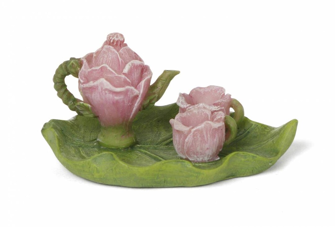 Flower Tea Set, Fairy Garden Tea Set, Mini Tea Set, Dollhouse Tea Set ...