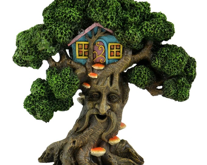 Living Tree Face With Tree House, Fairy Garden Home, Fairy Garden Tree ...