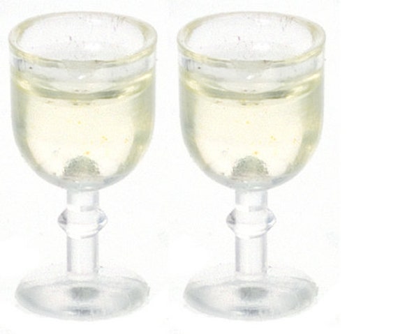 White Wine Glasses Mini Wine Glasses Dollhouse Wine Glasses Etsy