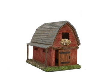 Miniature Barn With Watering Trough, Terrarium Barn for Your Miniature ...