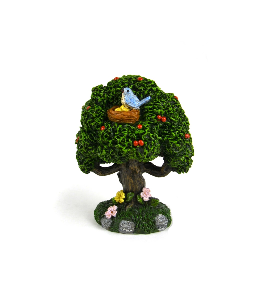 Mini Blue Bird Tree, Fairy Garden Bird Nest Tree - Etsy