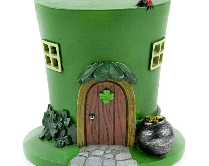 Green Leprechaun Hat House, St Patricks House, Irish Fairy House - Etsy
