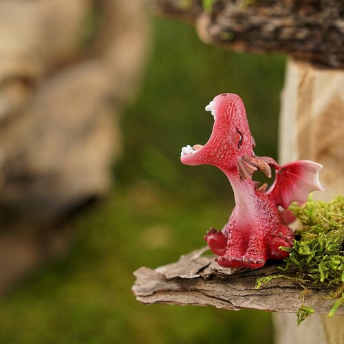 Mini Red Dragon Roaring Fairy Garden Miniature Dragon Fairy - Etsy