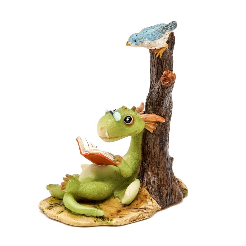 Mini Dragon Scaley Reading Book Fairy Garden Mini Dragon - Etsy
