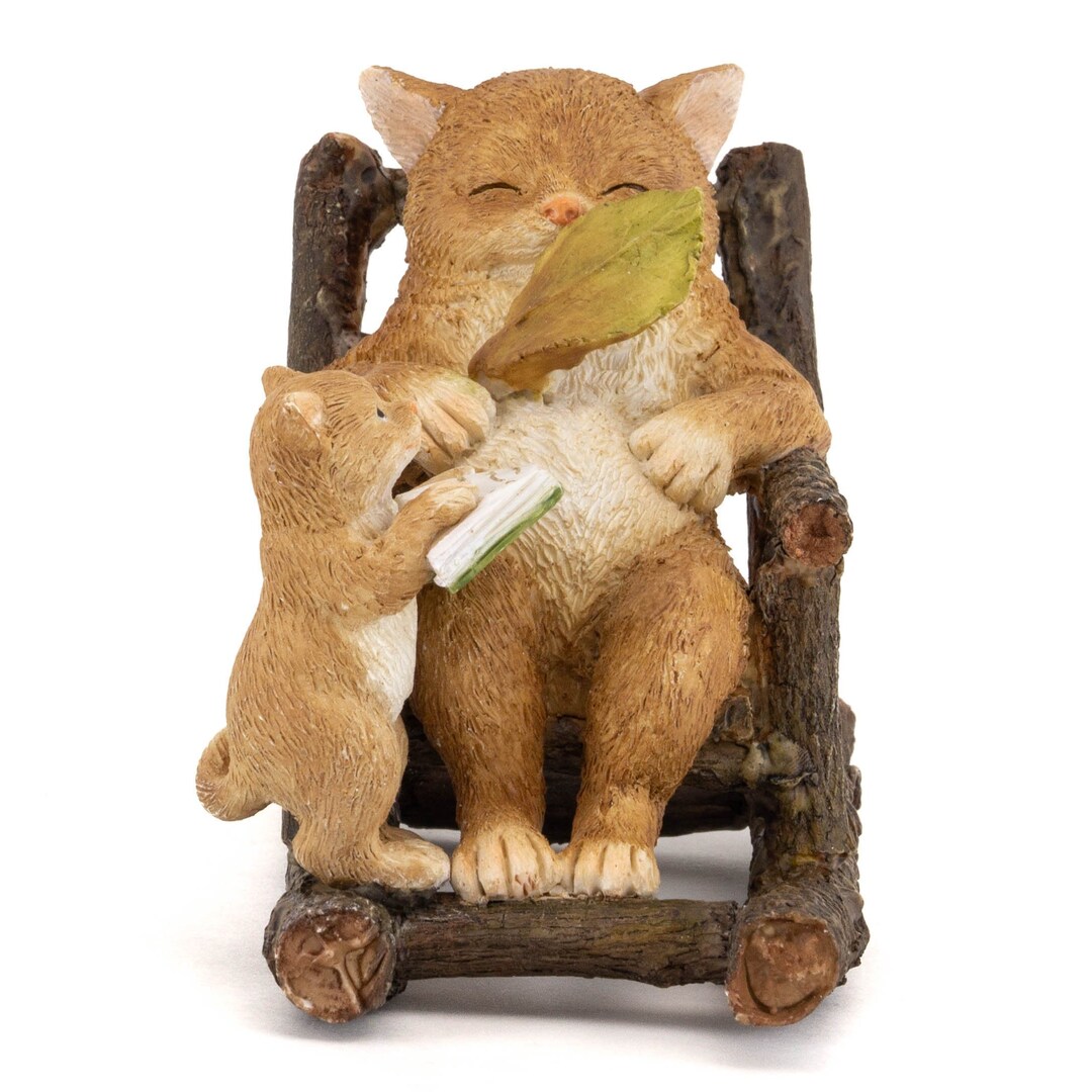 Kitten Afternoon Storytime Fairy Garden Kitten Reading - Etsy