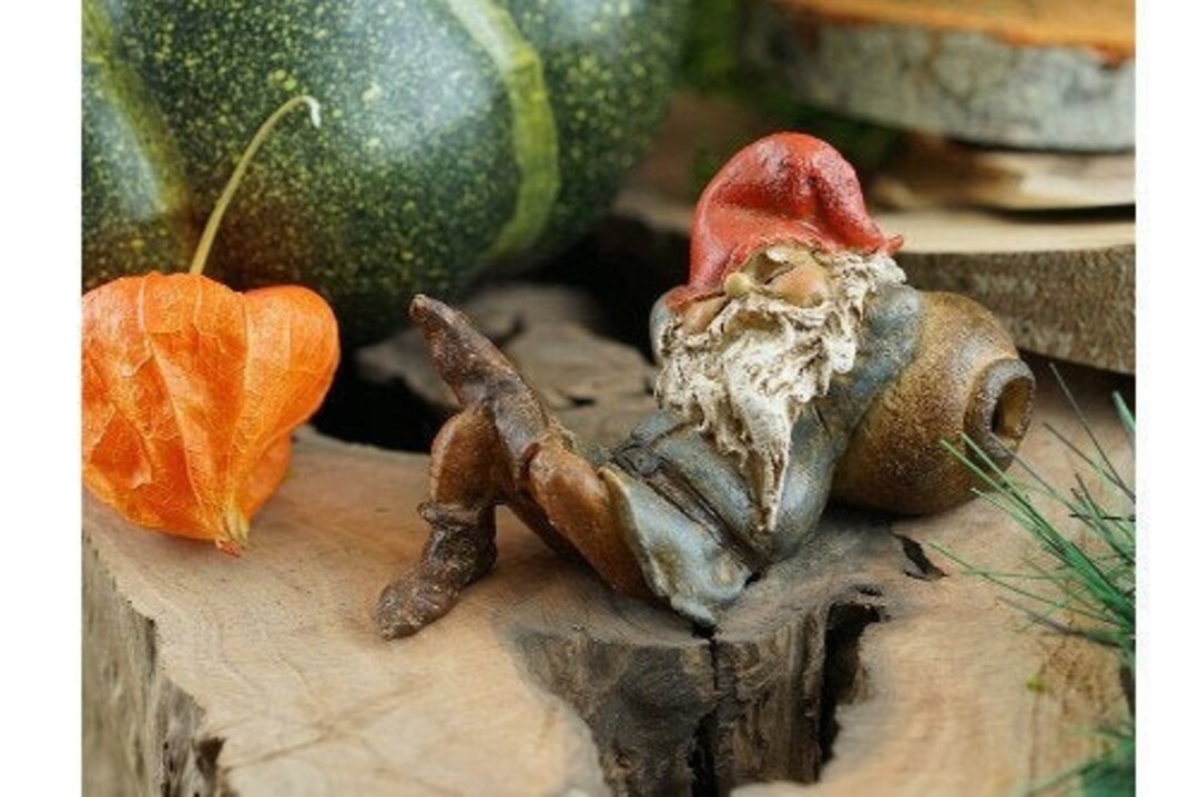 Garden Gnome Napping, Fairy Garden, Mini Gnome, Sleeping Gnome - Etsy