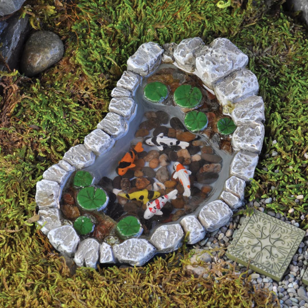 Koi and Lily Pad Pond, Fairy Garden Pond, Mini Pond, Miniature Pond ...