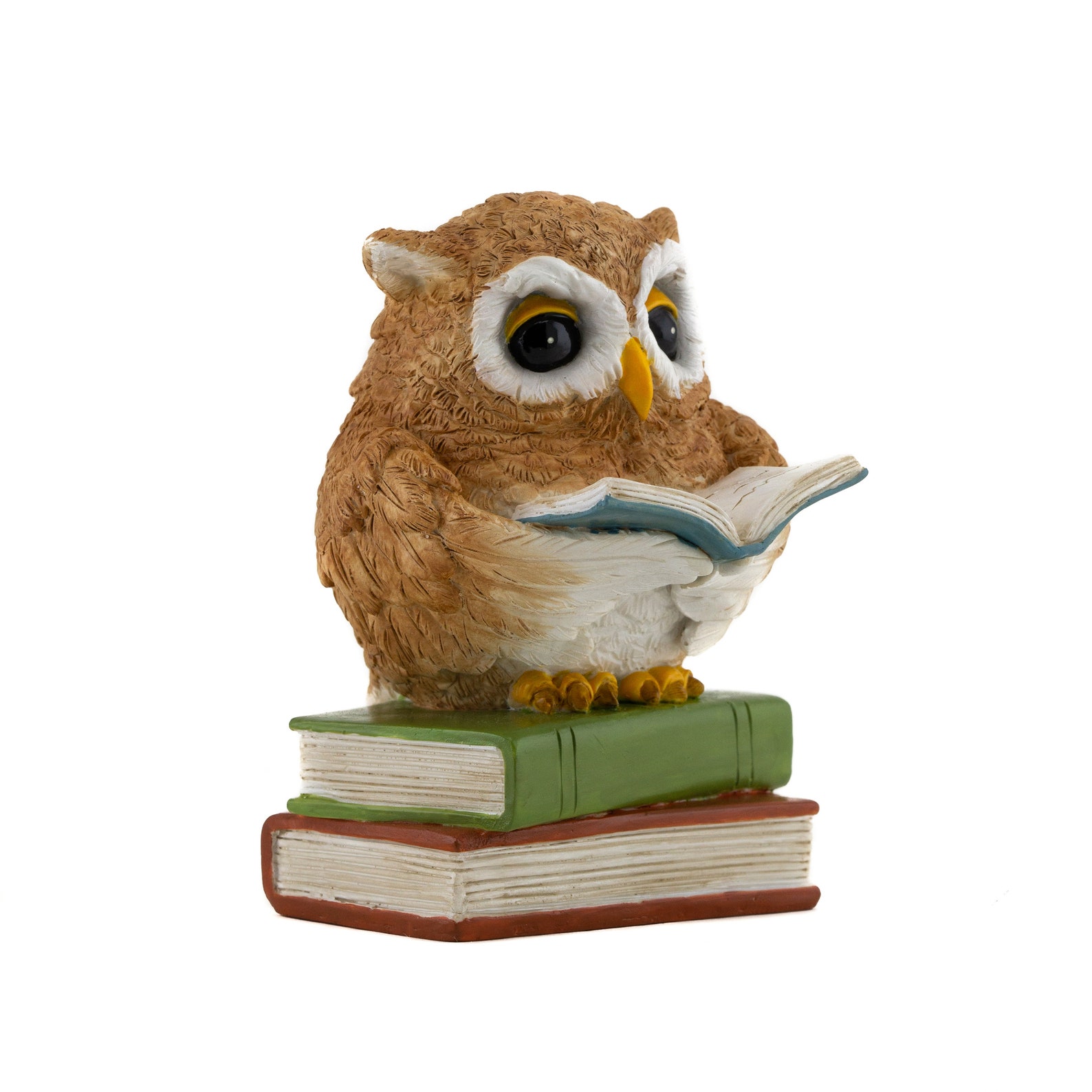 Owl Reading on Book Stack Fairy Garden Owl Miniature Owl - Etsy