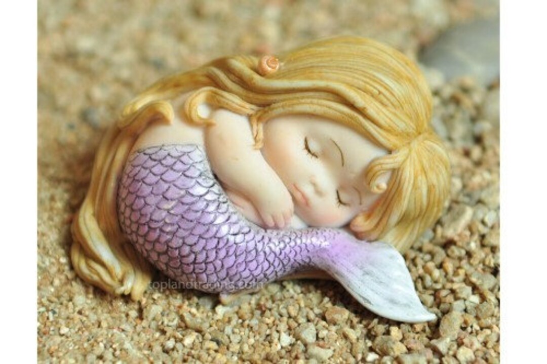 Sleeping Little Mermaid Fairy Garden Mini Mermaid Aquarium - Etsy