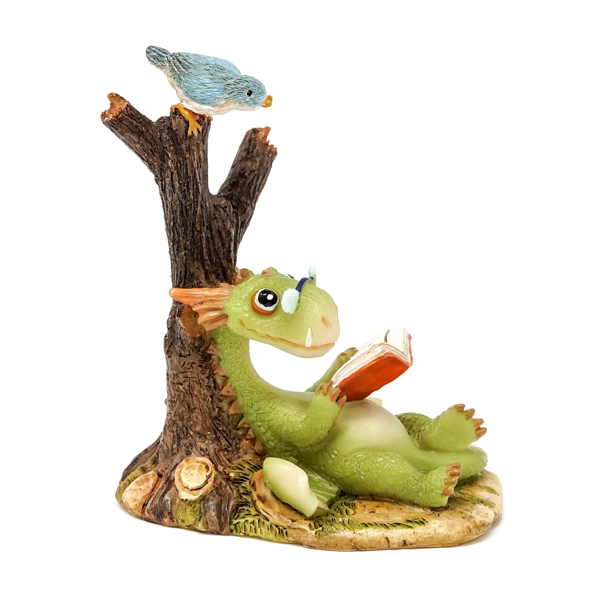 Mini Dragon Scaley Reading Book Fairy Garden Mini Dragon - Etsy