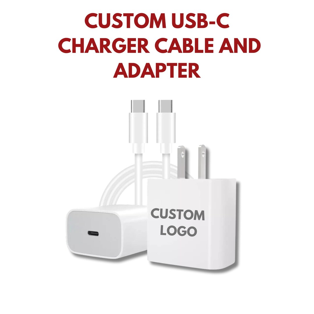 Custom Logo USB-C Charger Set: 20W Adapter & Cable, Corporate Gift - Etsy