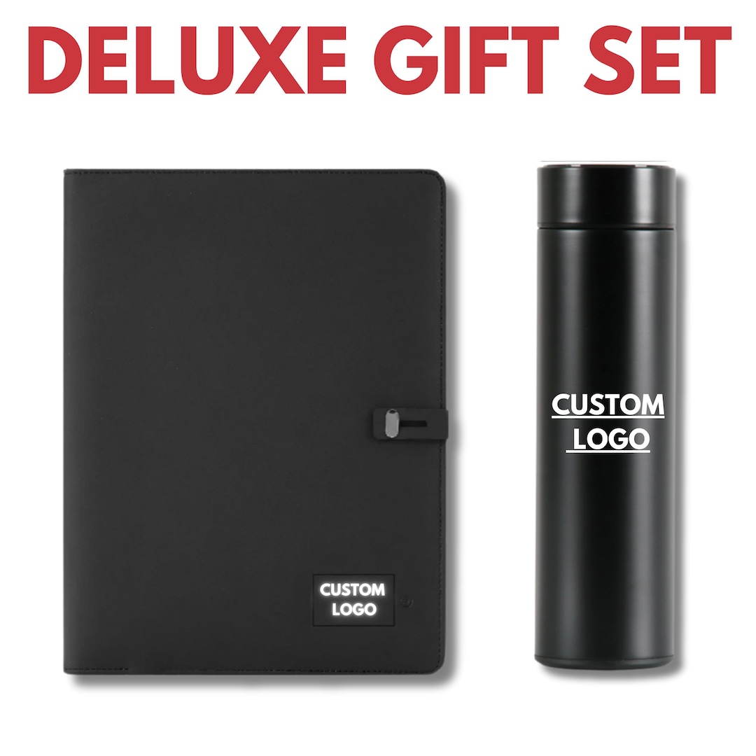 Custom Corporate Logo Gift Set | Premium Light-up Logo Padfolio & Smart ...