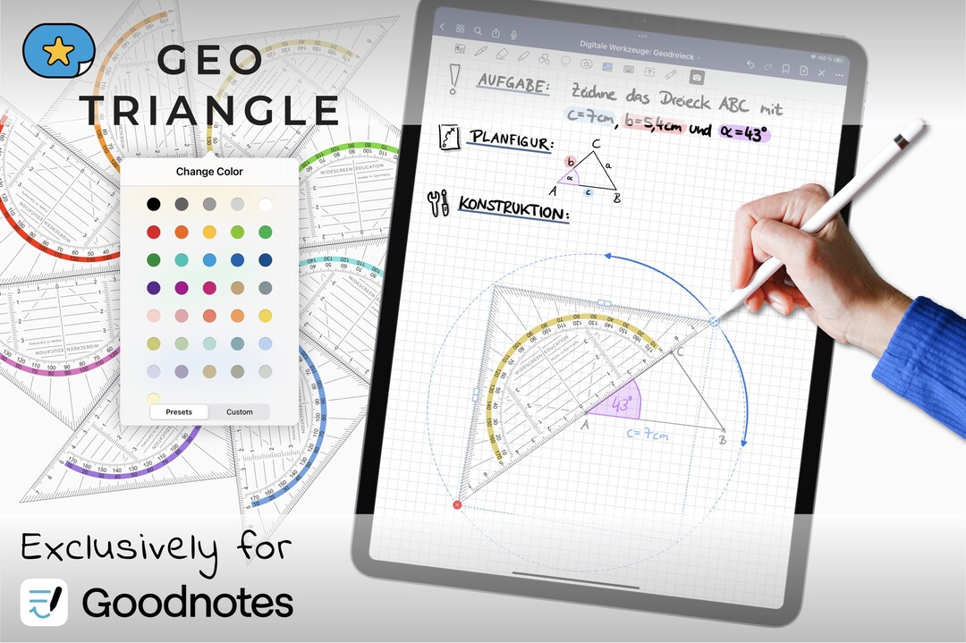Geo Triangle for Goodnotes | Digital Tool | Add-on | Pixel Perfect ...