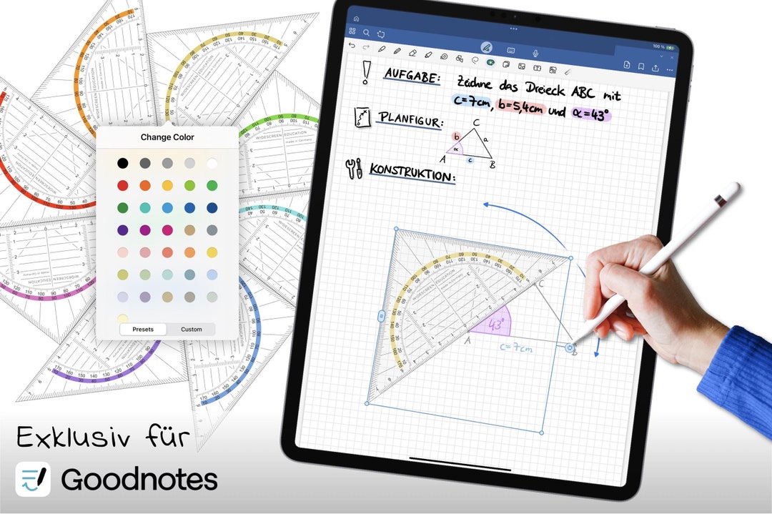 Set Square for Goodnotes Digital Tool Extension Measure and Construct ...