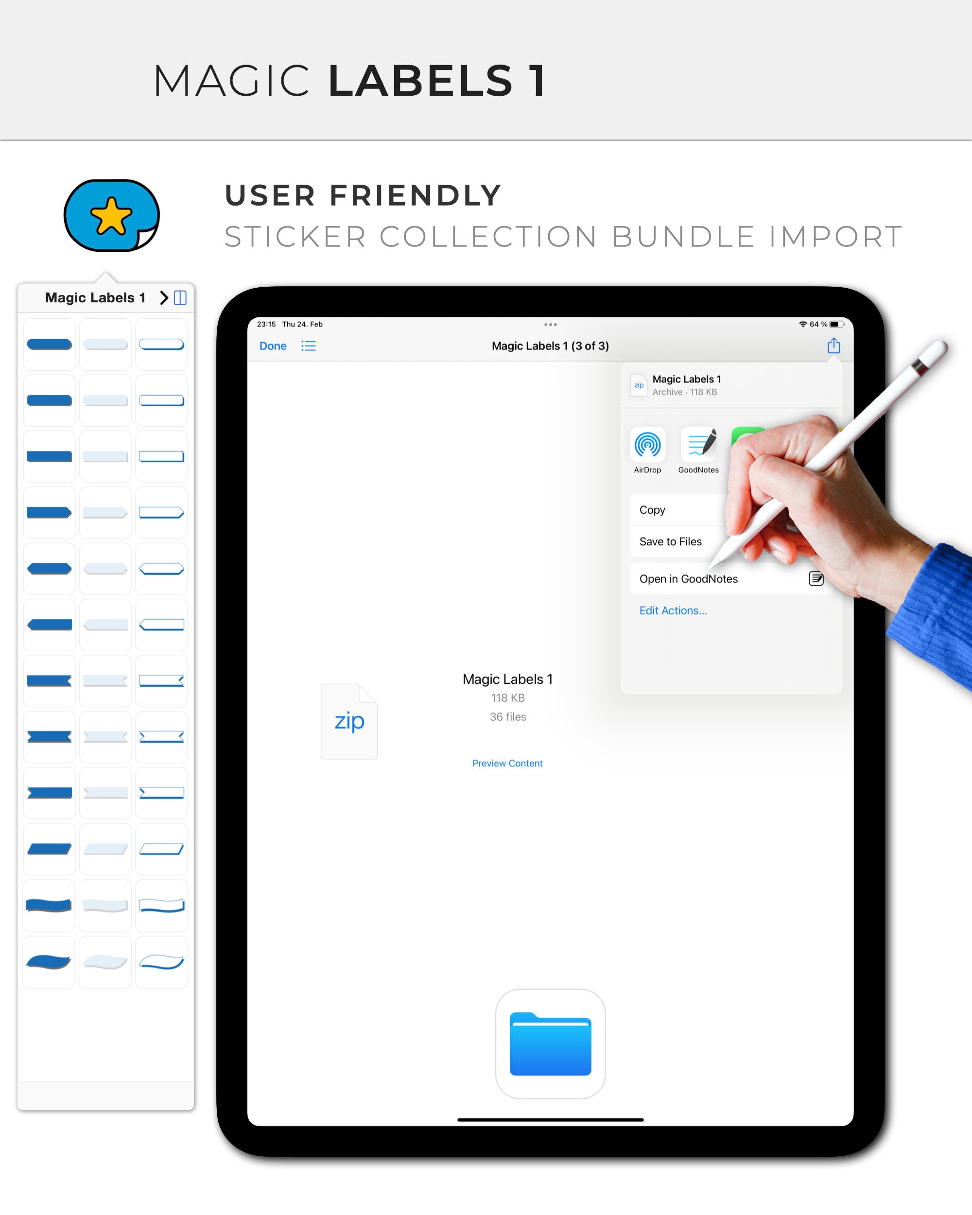 Goodnotes Digital Stickers: MAGIC LABELS Color Editable - Etsy