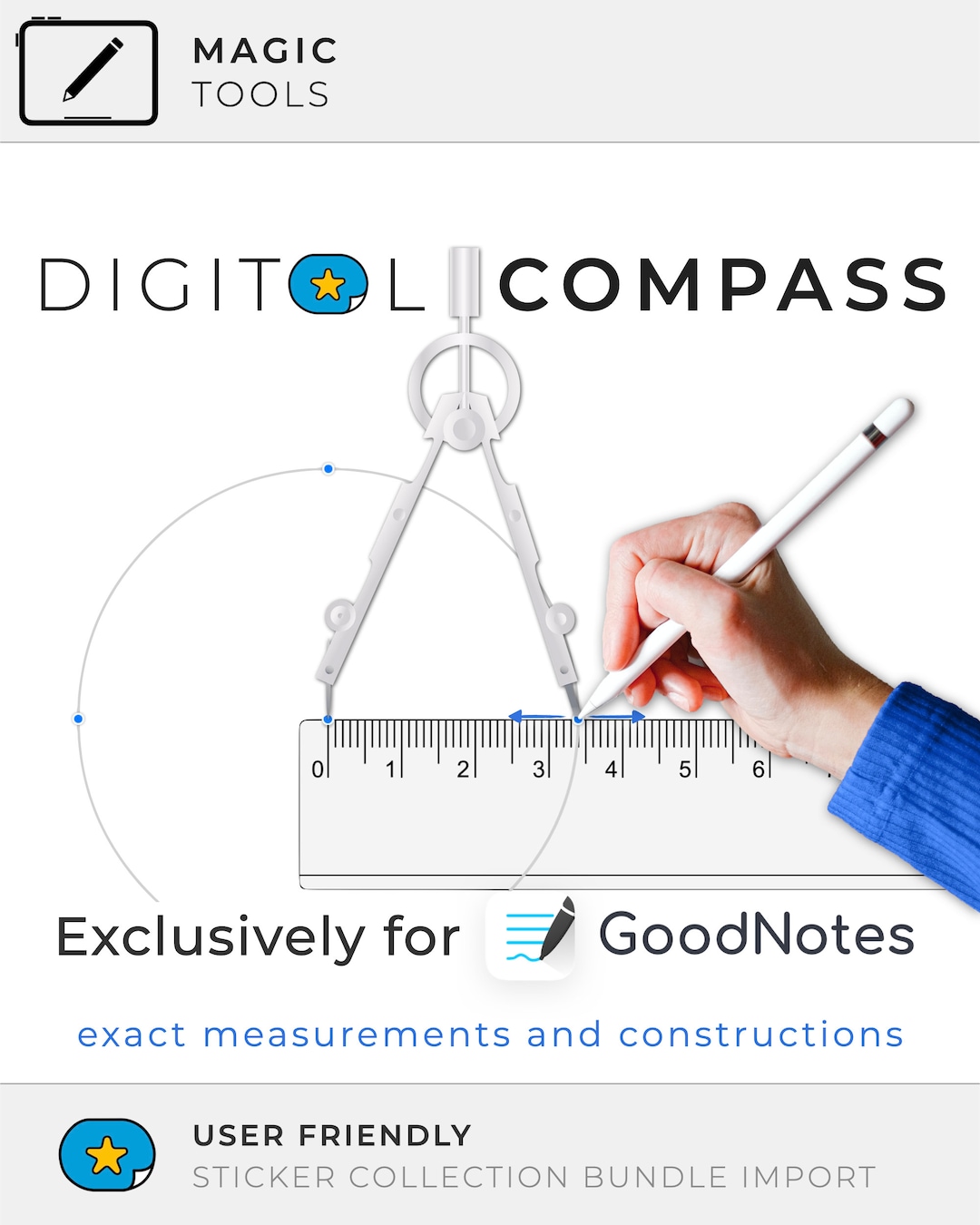 Compass for Goodnotes | Digital Tool | Add-on | Pixel Perfect ...