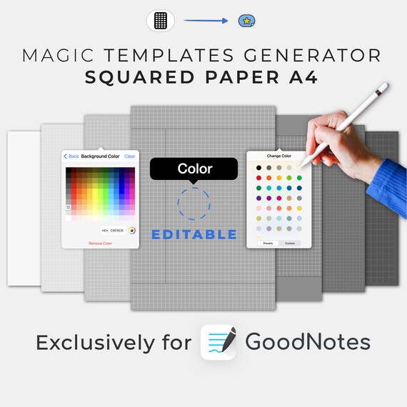 Goodnotes Templates A4 Paper Grid Graph Squared Cornell | Etsy