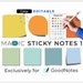 Goodnotes Digital Stickers: MAGIC STICKY NOTES | Color Editable ...