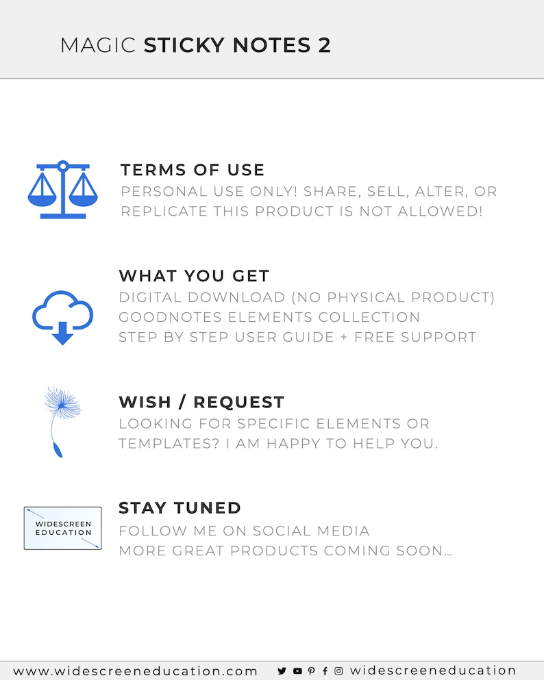 Goodnotes Digital Stickers: MAGIC STICKY NOTES 2 Color - Etsy