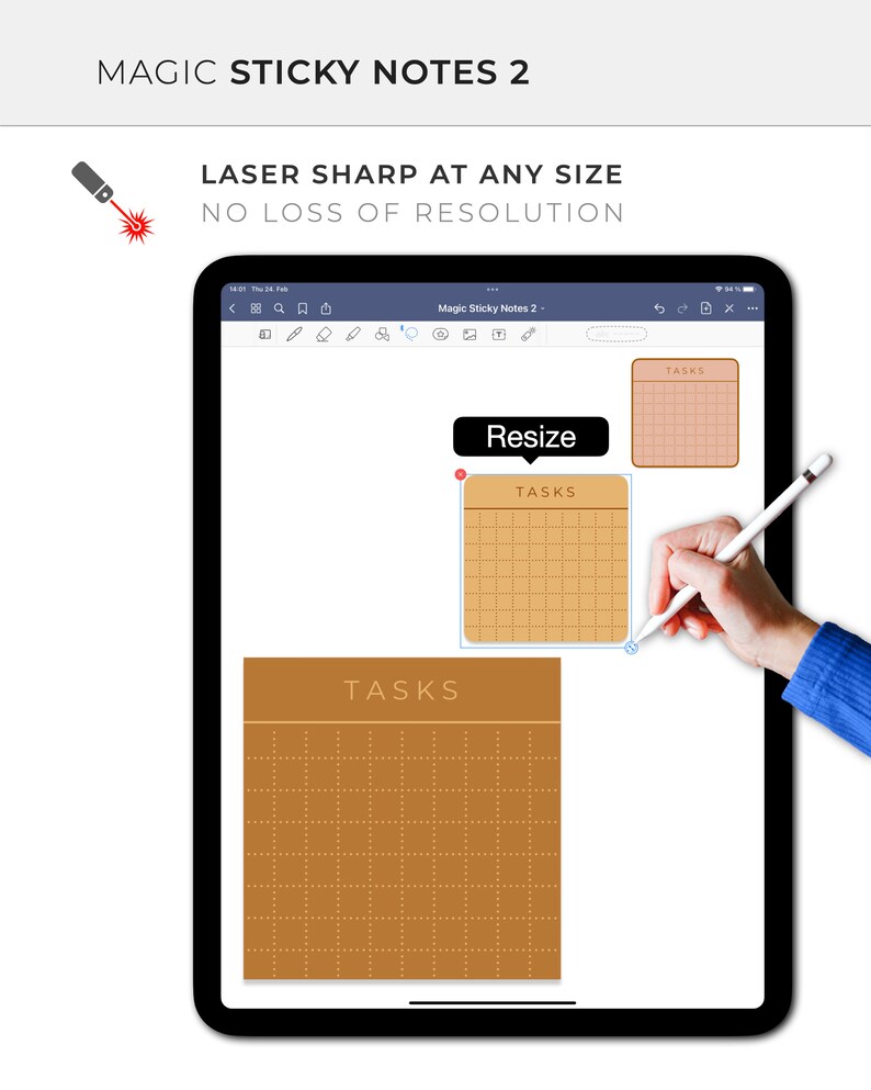 Goodnotes Digital Stickers: MAGIC STICKY NOTES 2 | Color Editable ...