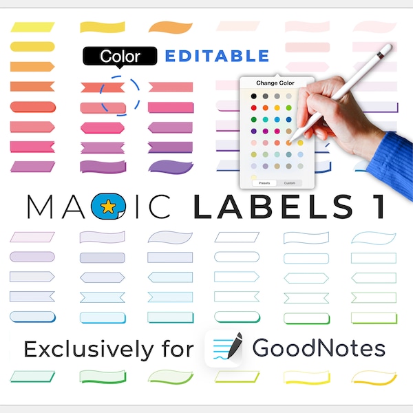 Goodnotes Label Stickers - Etsy