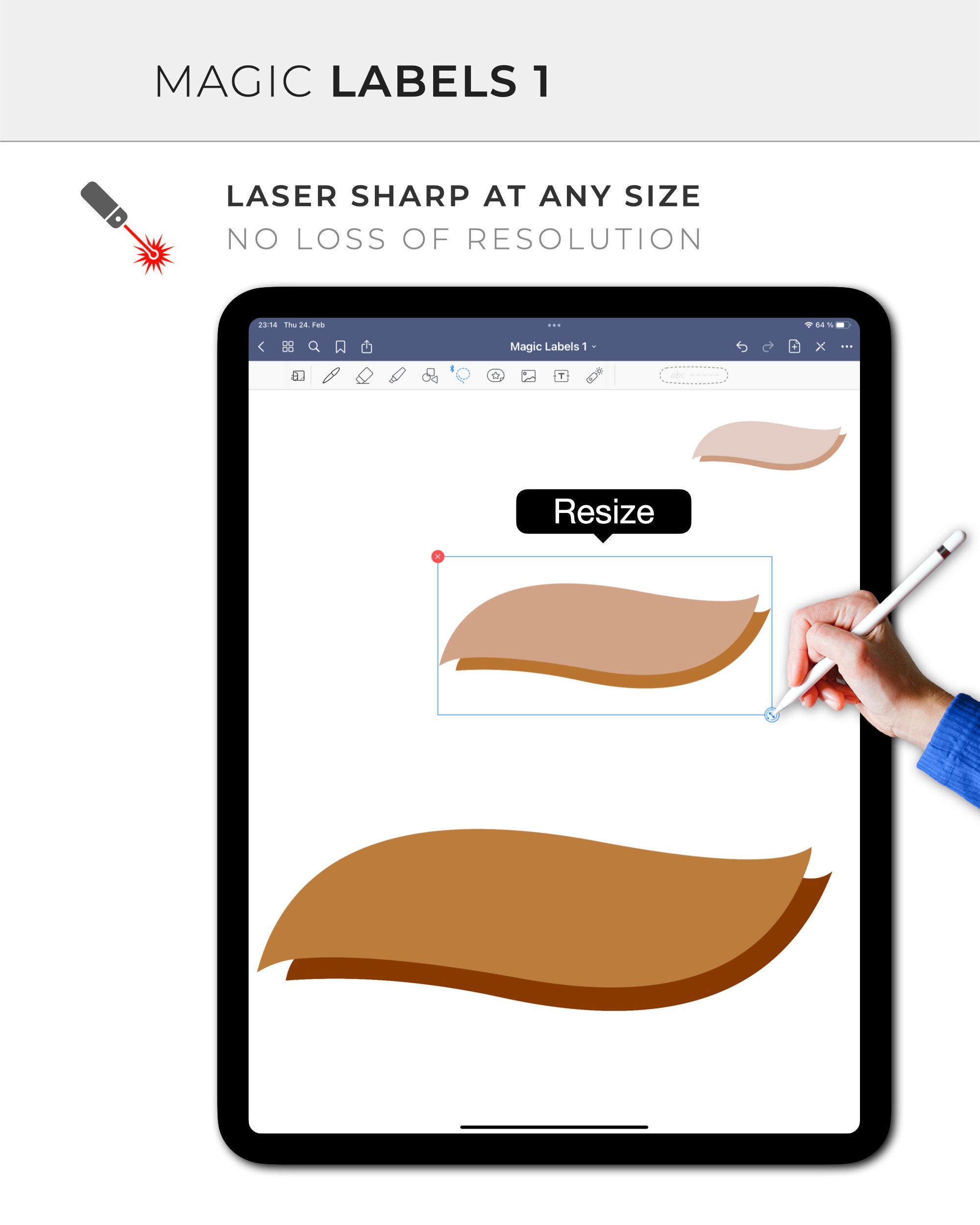 Goodnotes Digital Stickers: MAGIC LABELS Color Editable - Etsy