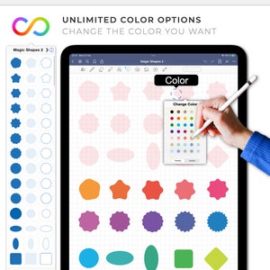 Goodnotes Digital Stickers: MAGIC SHAPES 2 | Color Editable Elements - Etsy