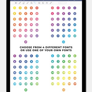 Goodnotes Digital Stickers: MAGIC NUMBERS | Color Editable Elements - Etsy