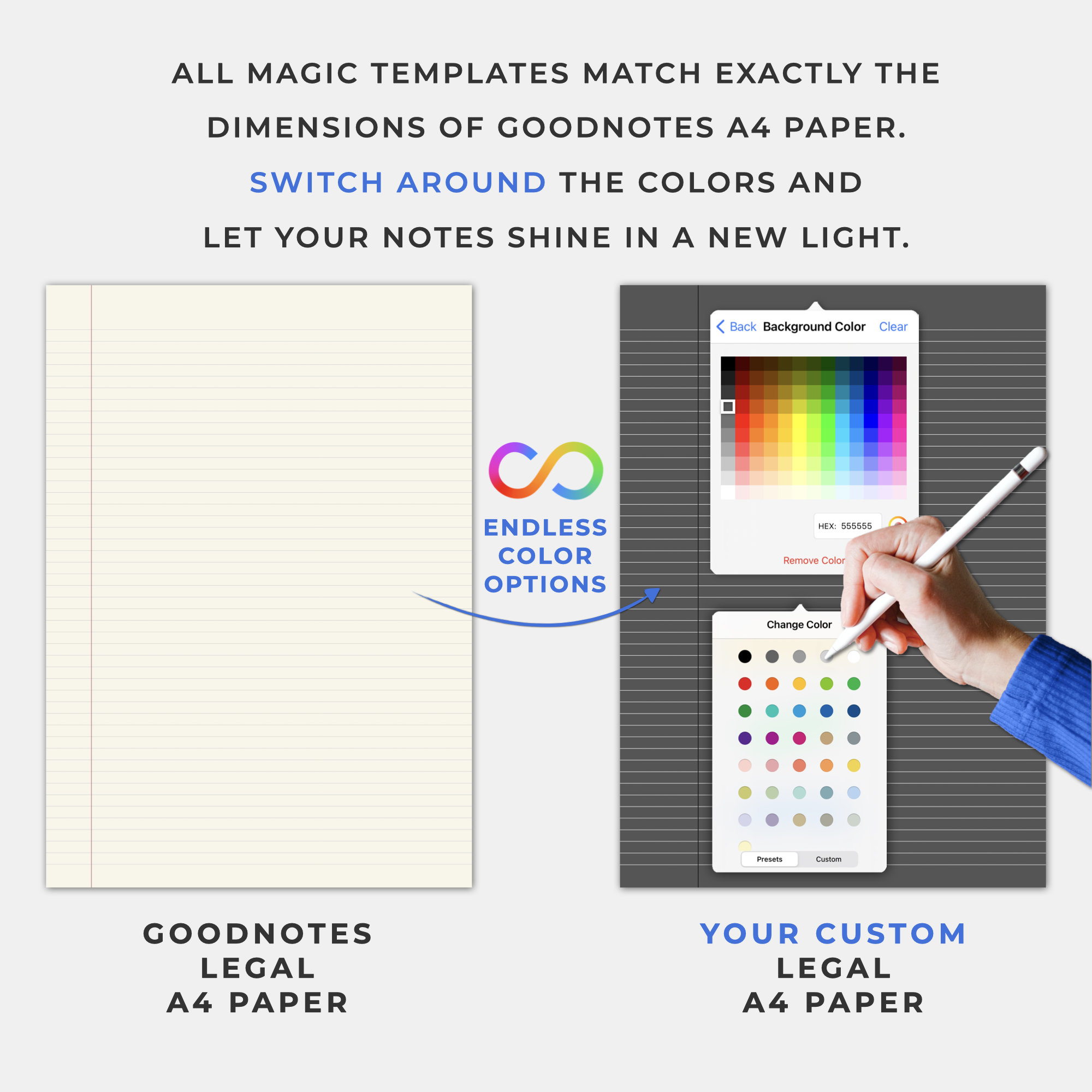 Goodnotes Templates A4 Paper Lined Ruled Cornell MAGIC - Etsy