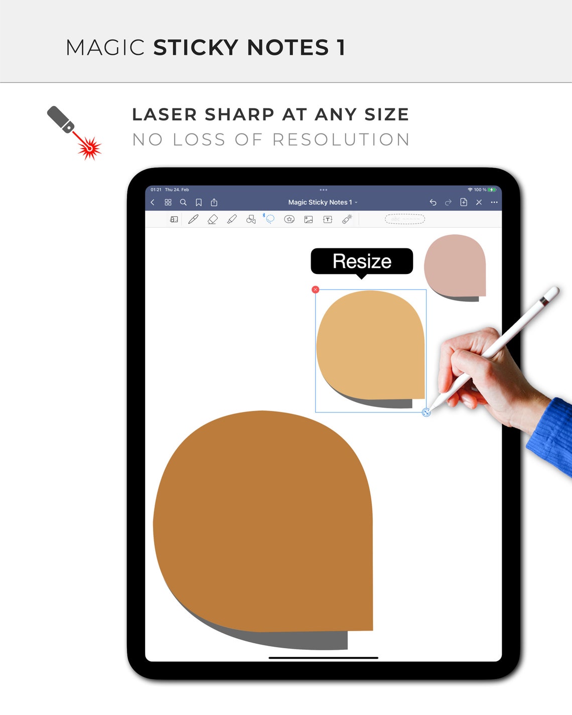 Goodnotes Digital Stickers: MAGIC STICKY NOTES | Color Editable ...