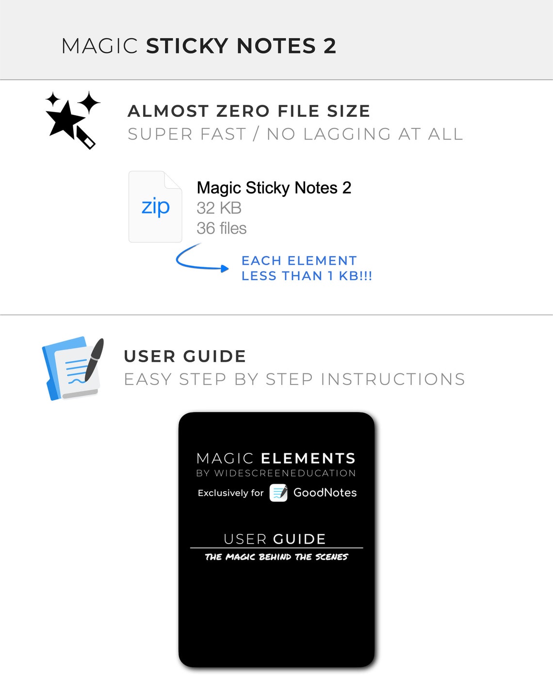 Goodnotes Digital Stickers: MAGIC STICKY NOTES 2 Color - Etsy