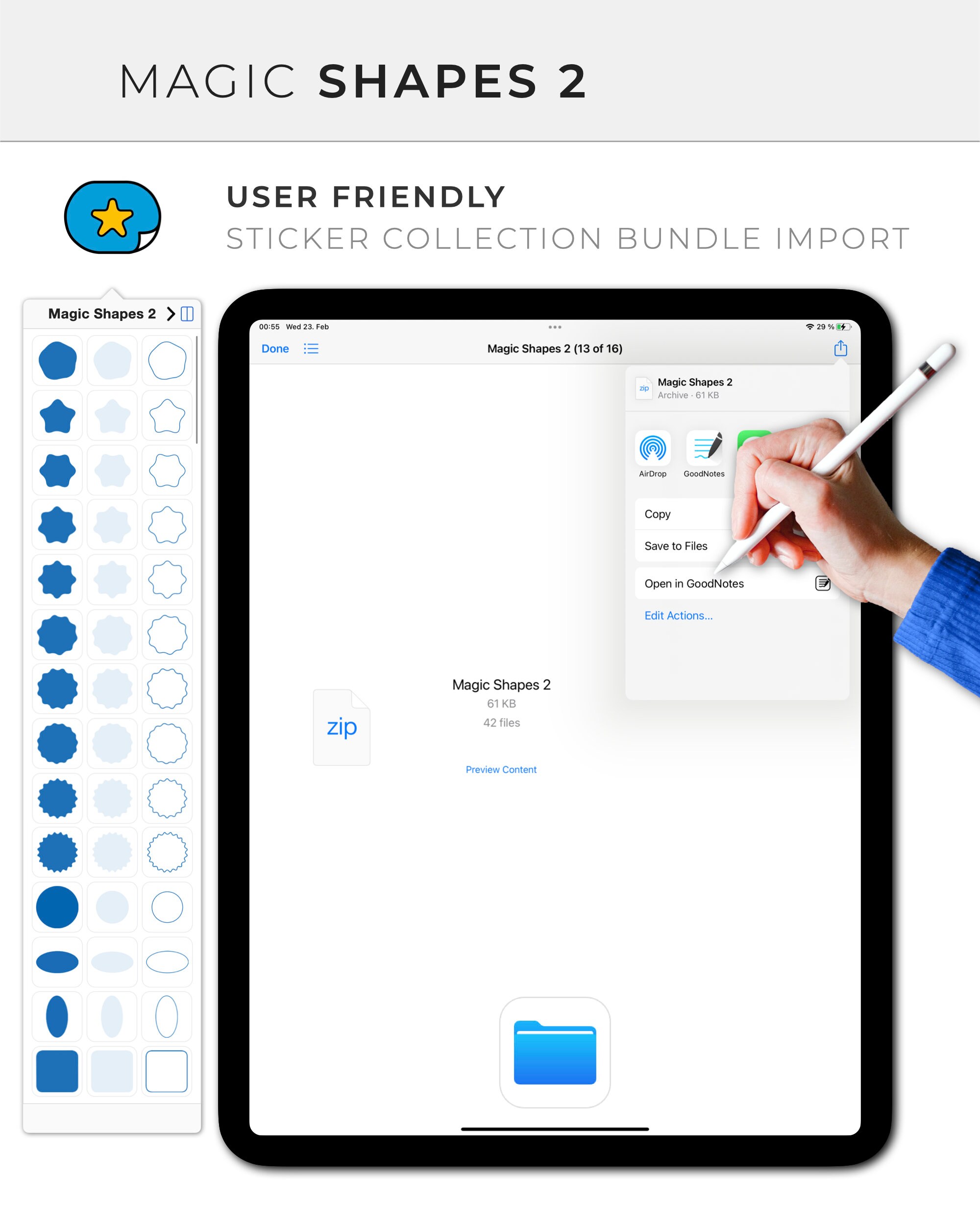 Goodnotes Digital Stickers: MAGIC SHAPES 2 Color Editable - Etsy