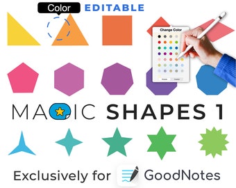 Goodnotes Digital Stickers: MAGIC NUMBERS Color Editable | Etsy