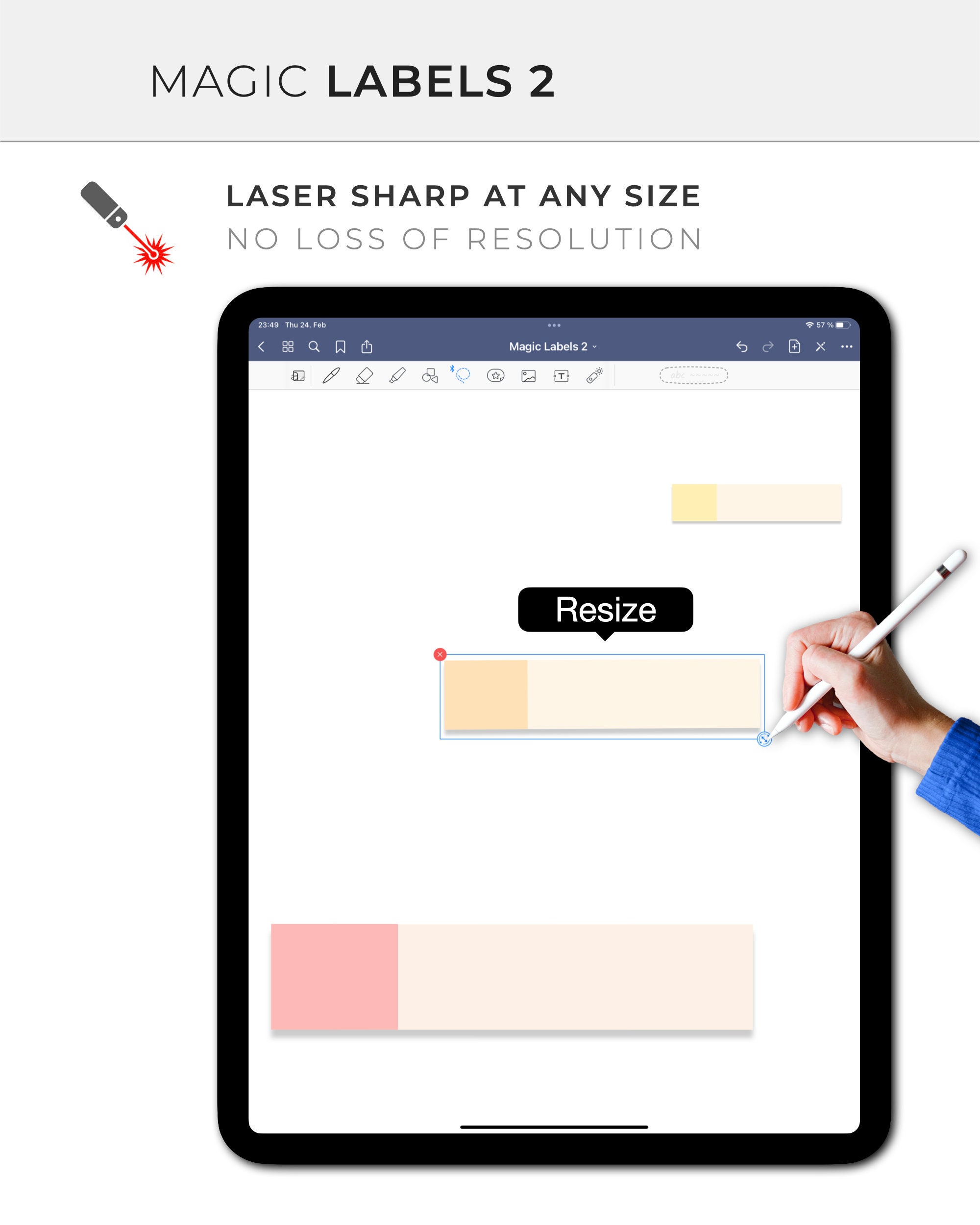 Goodnotes Digital Stickers: MAGIC LABELS 2 Color Editable - Etsy